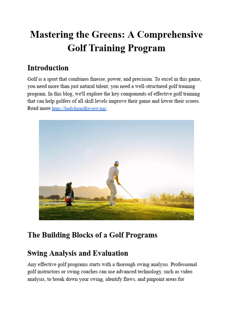 Body For Golf | PDF | Goal | Goal Setting