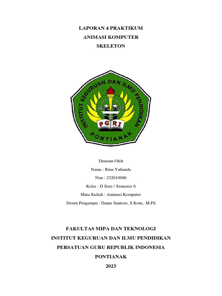 Laporan Praktikum 4 ANIMASI KOMPUTER RINA YULIANDA (232010086) SEM 6 | PDF