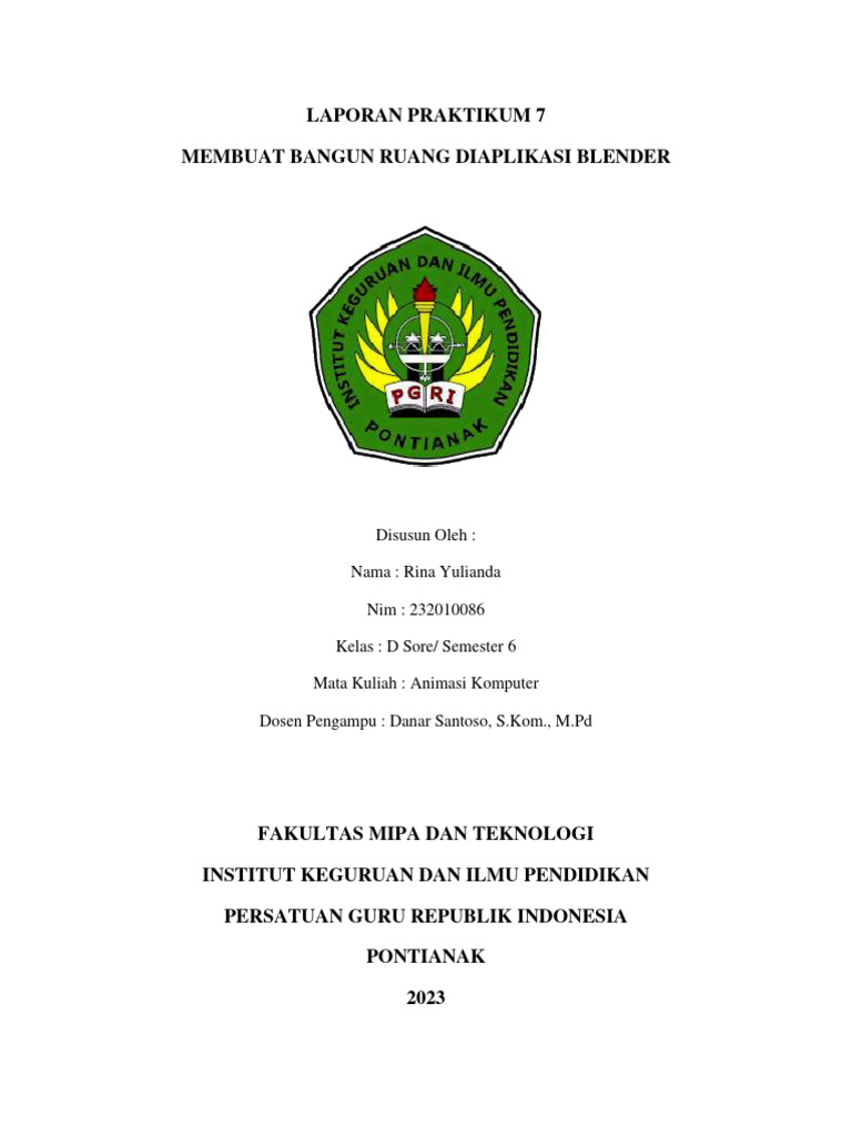 Laporan Praktikum 7 ANIMASI KOMPUTER Rina Yulianda (232010086) | PDF Laporan Praktikum 7 ANIMASI KOMPUTER Rina Yulianda (232010086) | PDF