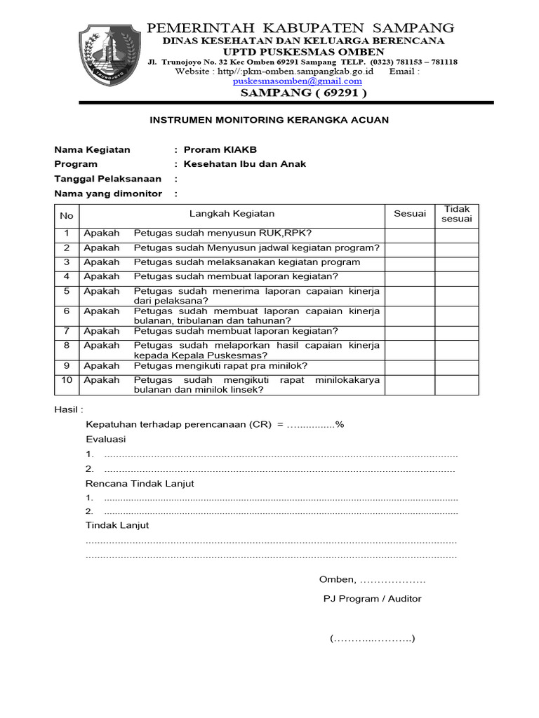 Monitoring Kak Program | PDF