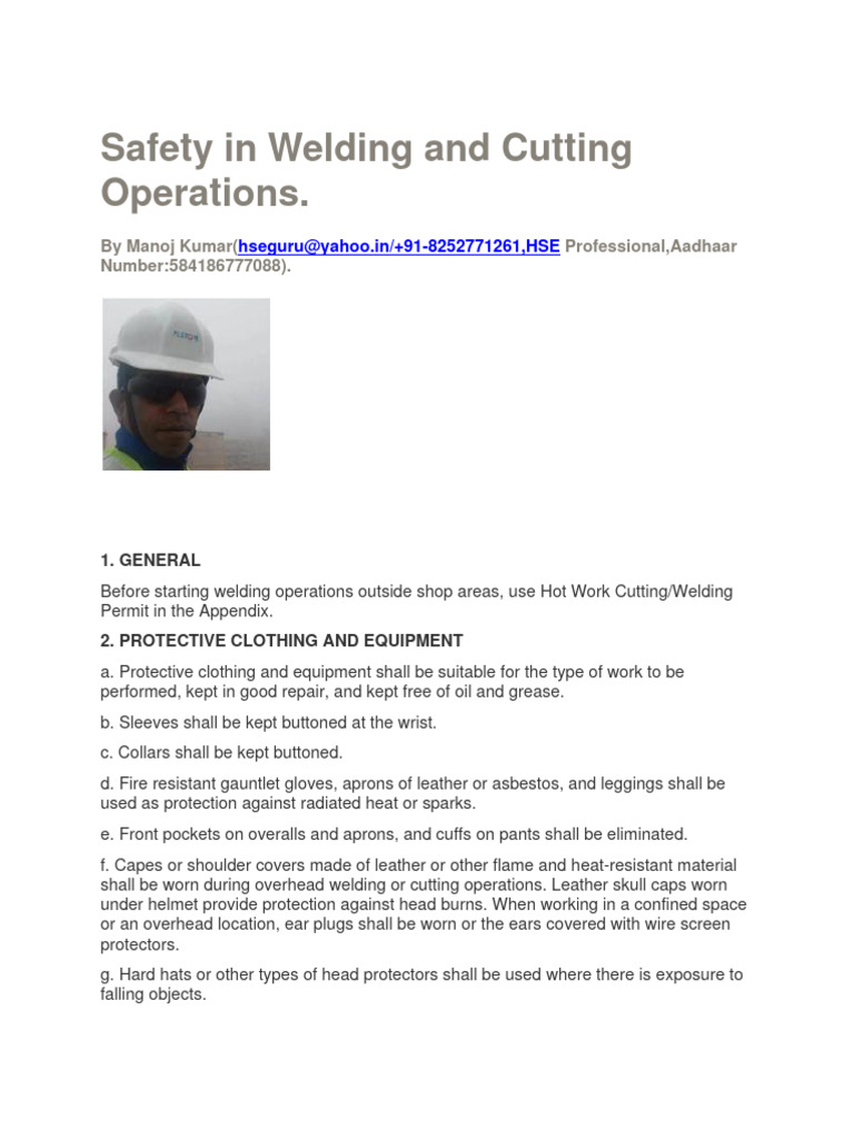 Welding and Cutting Safety Guidelines | PDF | Welding | Construction