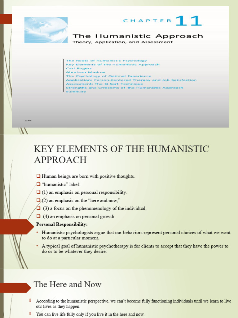 Chap 11 Humanistic Approach | PDF | Humanistic Psychology | Self ...
