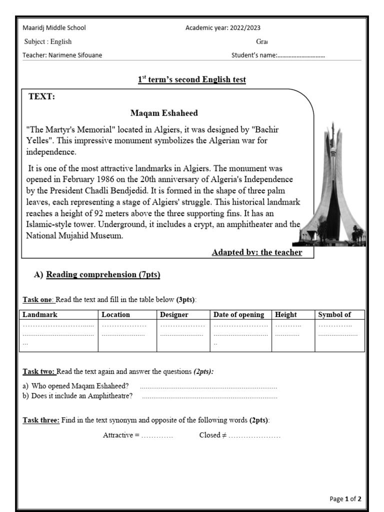 MS4-test 2 (2022.2023) - 1 | PDF