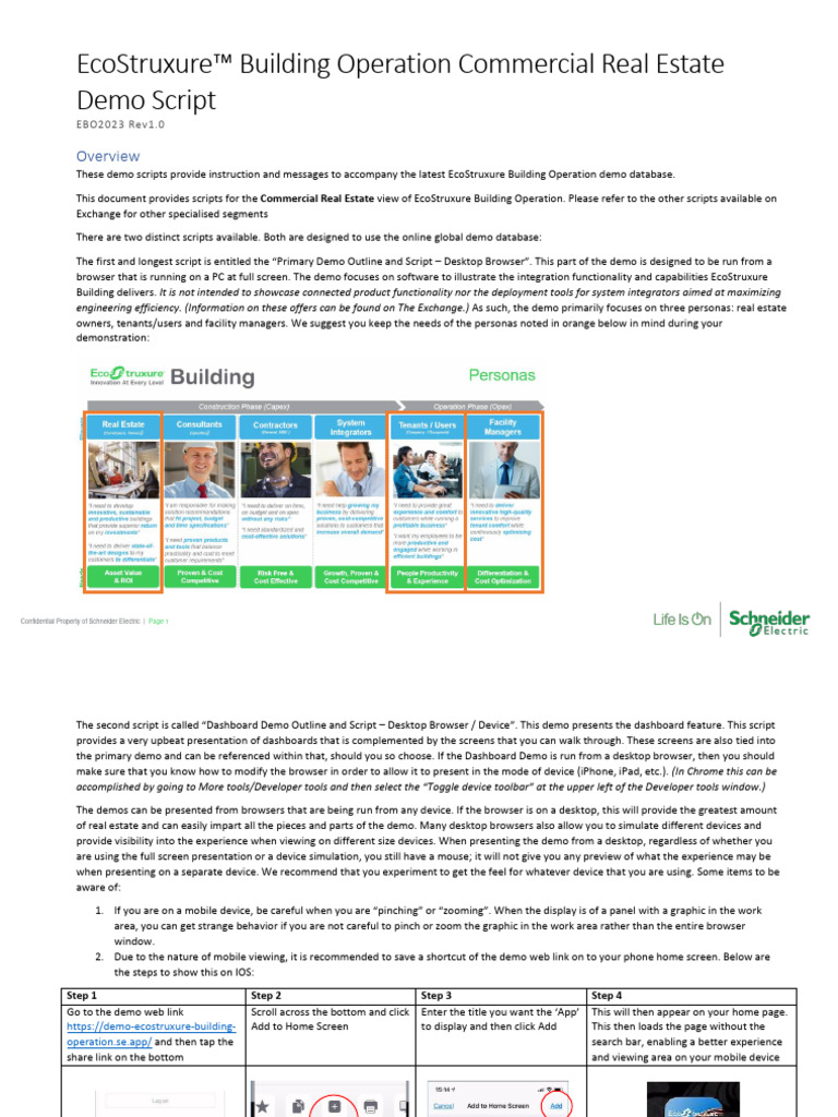 Demo Script General - Global Demo Database - v5.0.3 - EcoStruxure ...