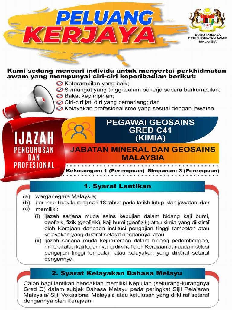 IKLAN-SPA9_PG-JMG-PegawaiGeosainsGredC41_(Kimia) | PDF