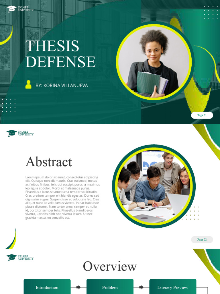 Green and Yellow Clean Professional Thesis Defense Presentation | PDF ...