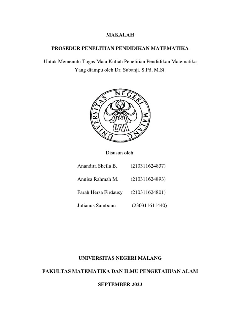 Makalah Penelitian PMAT Kelompok 3 | PDF
