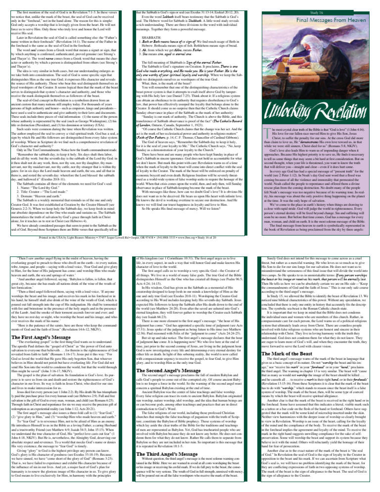 Final Messages: Sabbath as God's Seal | PDF