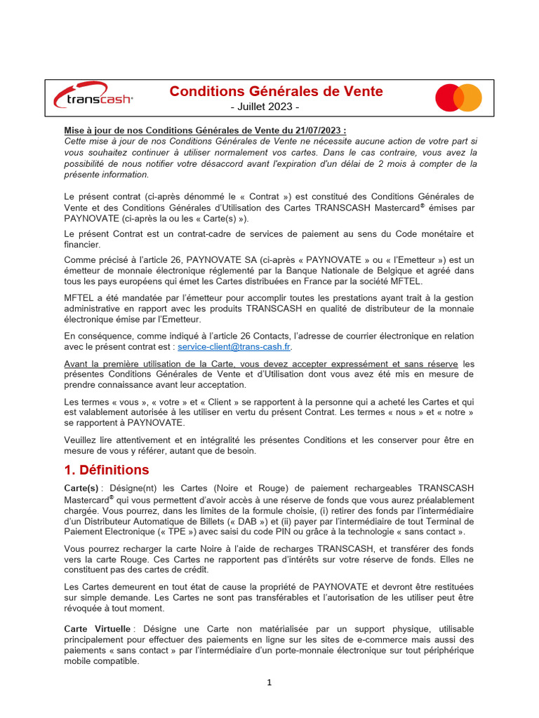 CGV Transcash223 | PDF