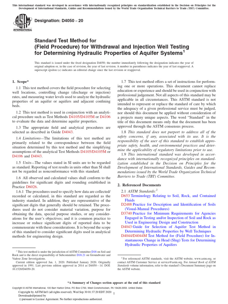 Astm D 4050-20 | PDF