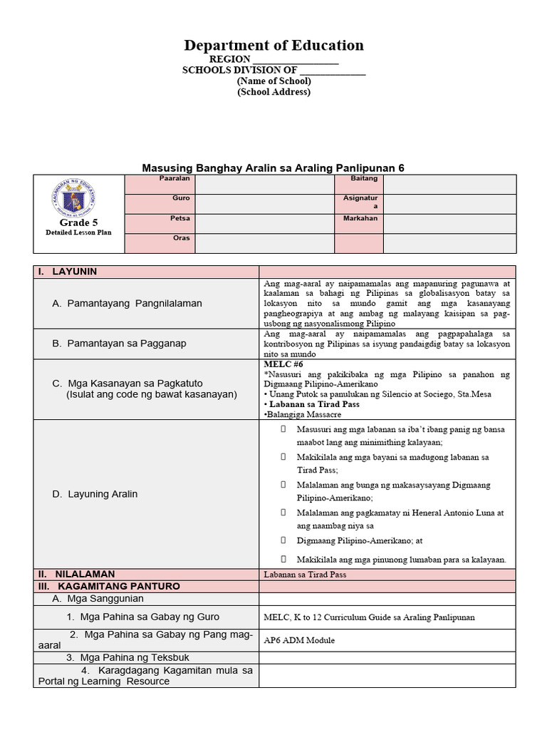 Masusing Banghay Aralin sa Araling Panlipunan 6 | PDF