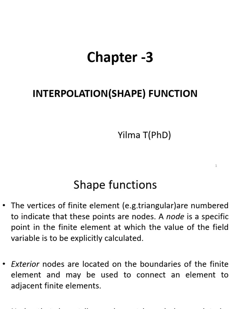 Chapter 4 Shape Function | PDF | Finite Element Method | Function (Mathematics)