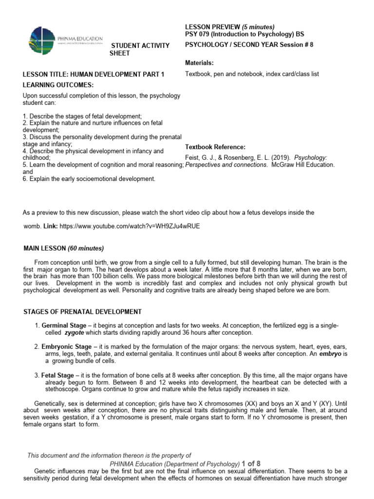 Psychology Students: Human Development | PDF | Cognitive Development ...