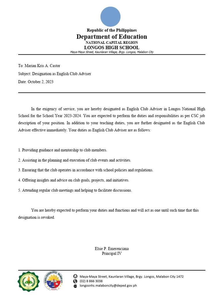 Sample Designation Order | PDF | Government