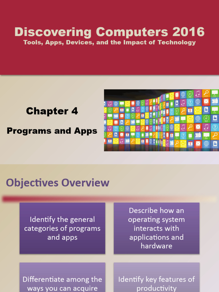 Discovering Computers 2016: Programs and Apps | PDF | Application ...