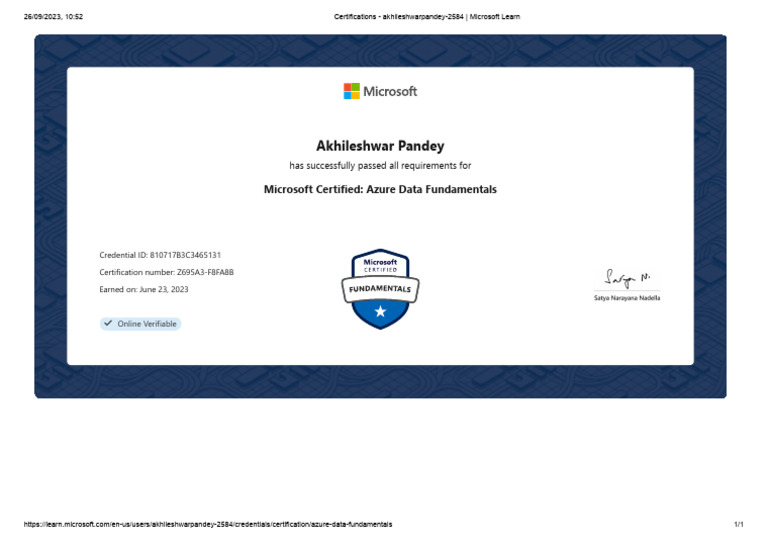 Azure Data Fundamentals Certification | PDF | Business