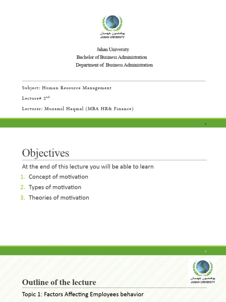 HRM Chapter 2 | PDF | Motivational | Motivation