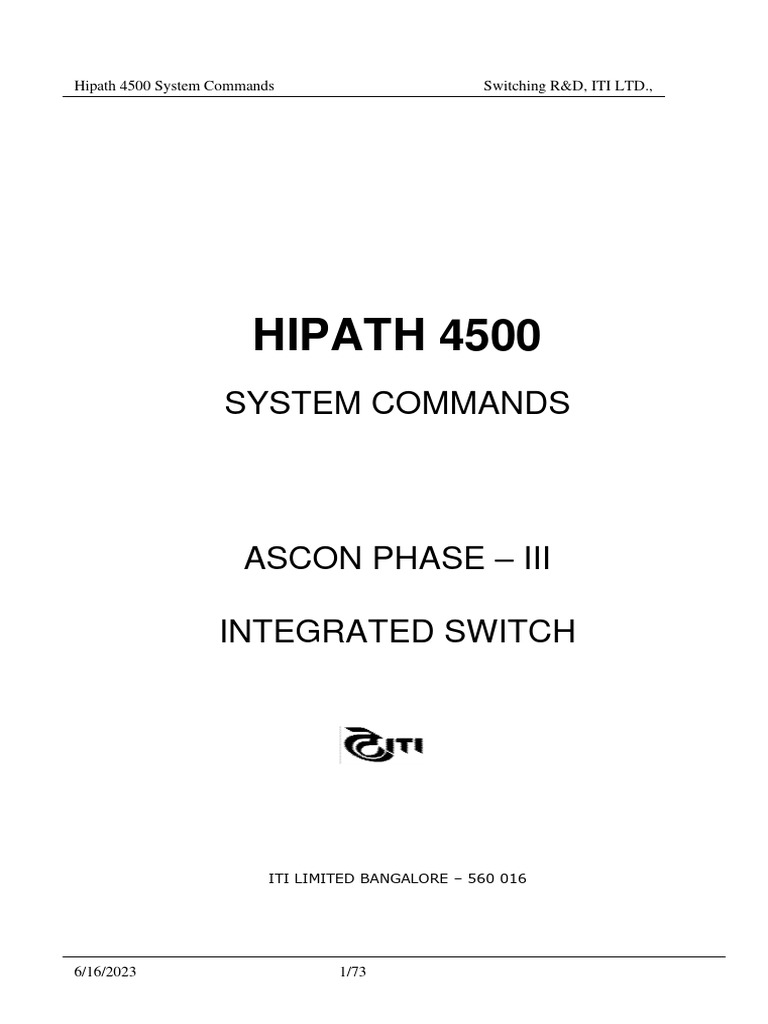 Siemens Hipath Commands 230930 211346 | PDF | Computer Science ...