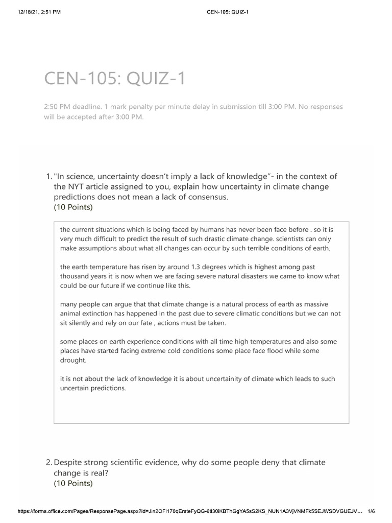 Quiz 1 | PDF