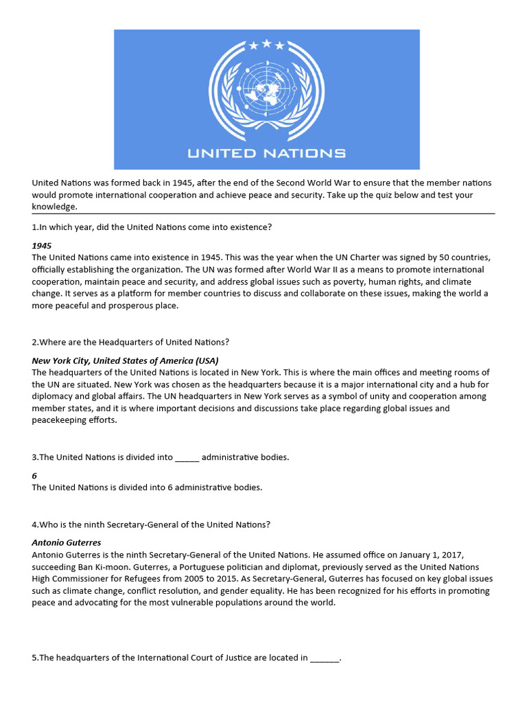 United Nations | PDF
