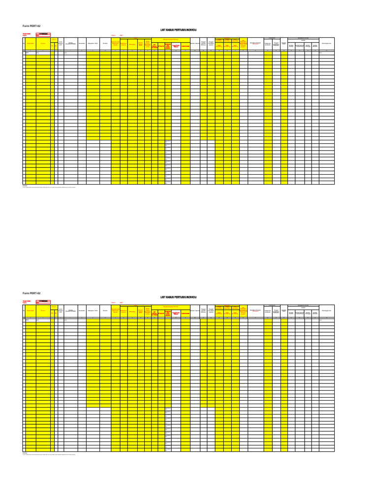 PERT-02 Form Rekap Kasus Suspek Pertusis Individu | PDF
