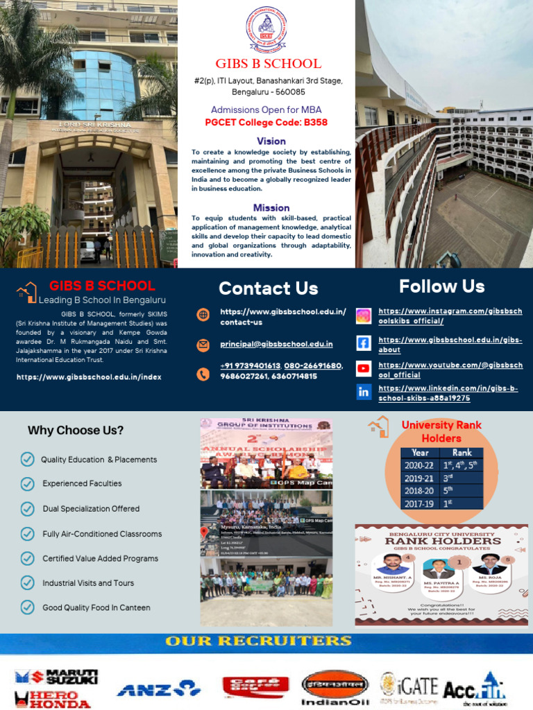 Flyer Gibs B School | PDF