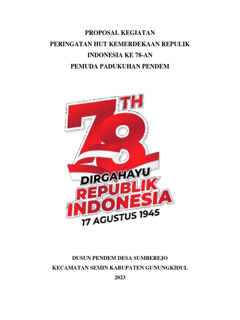 Proposal Kegiatan Hut Ri Ke 78 | PDF