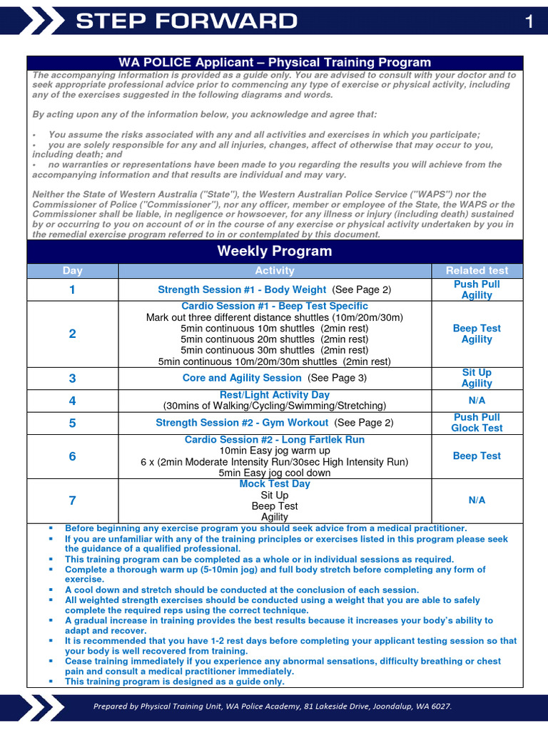 Physical Training Program | PDF | Physical Exercise | Physical Fitness