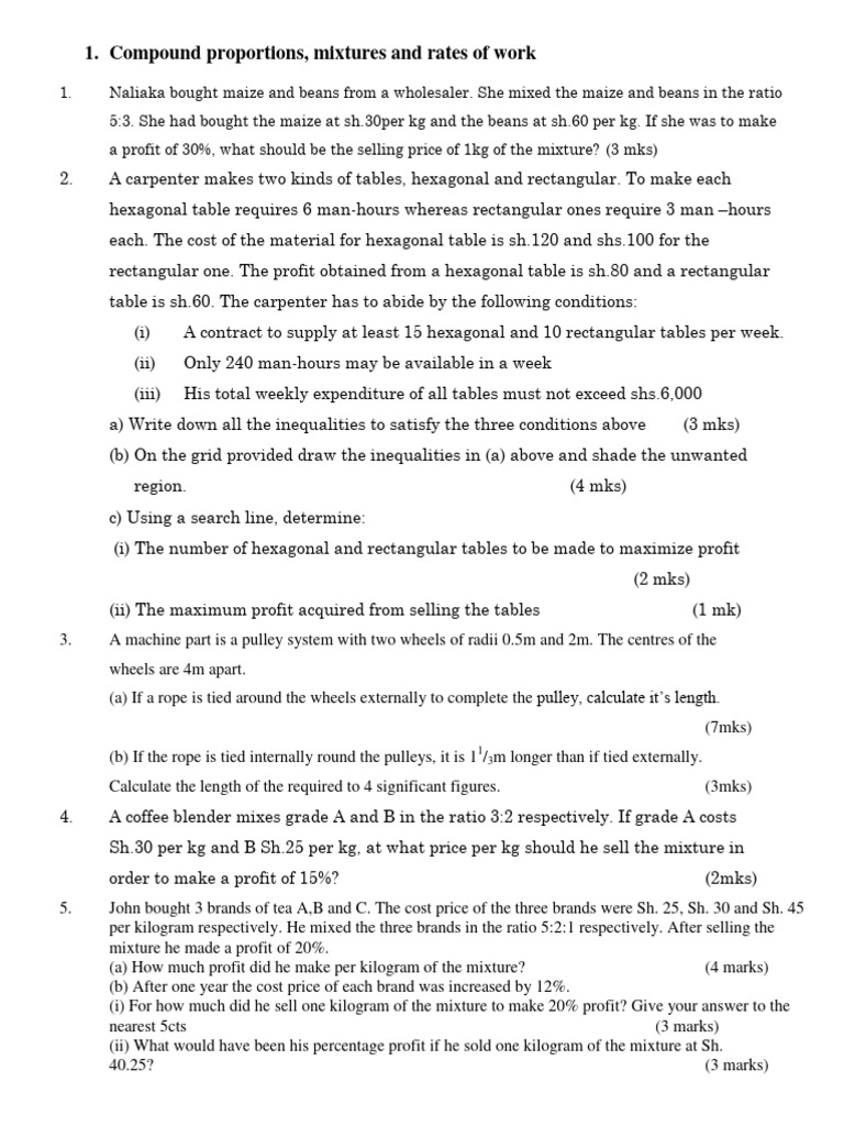 Compound Proportions Q | PDF Compound Proportions Q | PDF