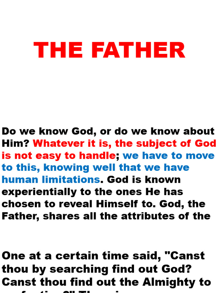 God The Father | PDF | God | Jesus