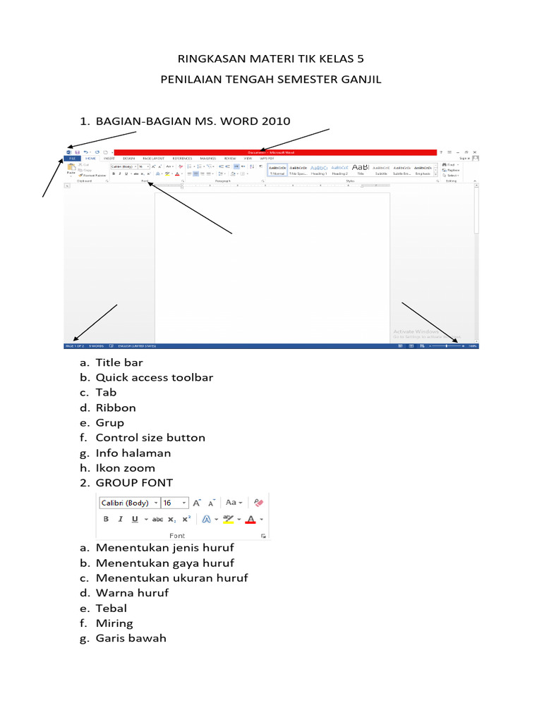 Ringkasan Materi Tik Kelas 5 | PDF