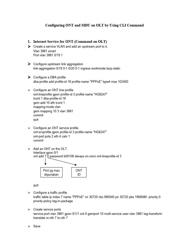 Configuring ONT and MDU On OLT by Using CLI Command | PDF Configuring ONT and MDU On OLT by Using CLI Command | PDF