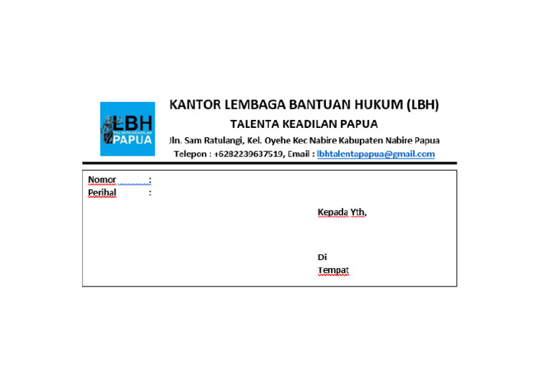 Kop Surat Amplop LBH Siap Print | PDF