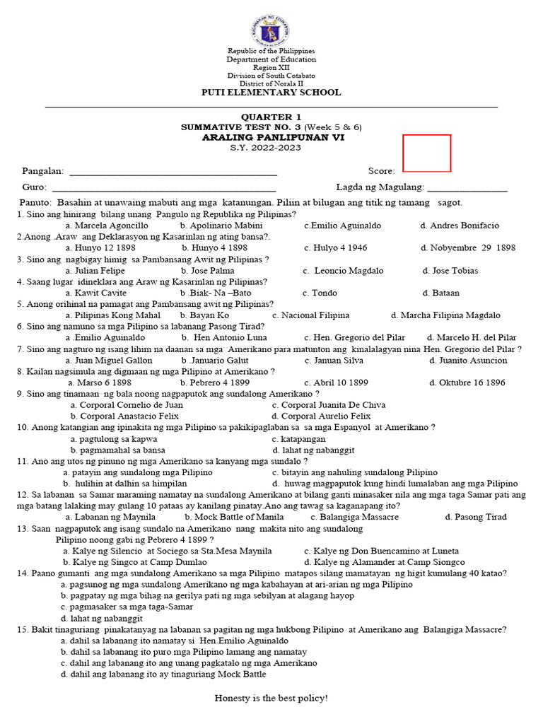 q1 Aralingpanlipunan6 3 Updated | PDF q1 Aralingpanlipunan6 3 Updated | PDF