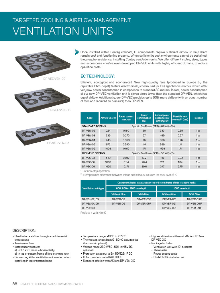 Efficient Cooling with Conteg Ventilation | PDF | Thermostat ...