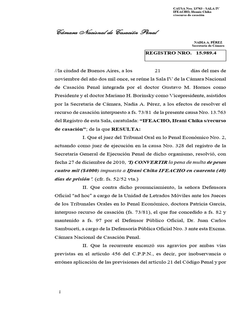 Conversión de La Pena de Multa | Descargar gratis PDF | Castigos | Derecho penal