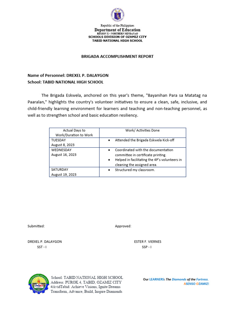 bRIGADA ACC REPORT | PDF | Human Communication | Pedagogy