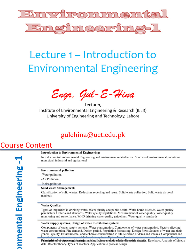 Introduction to Environmental Engineering | PDF | Water Pollution ...