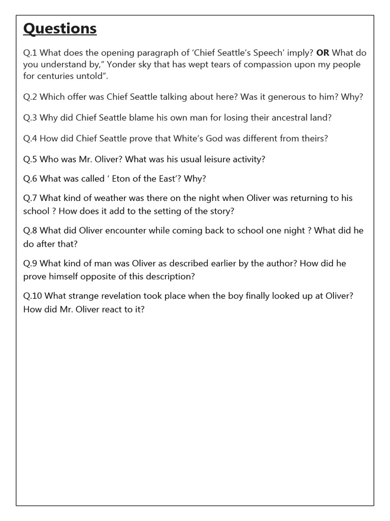 Chief Seattle's Speech Analysis and Story Insights | PDF