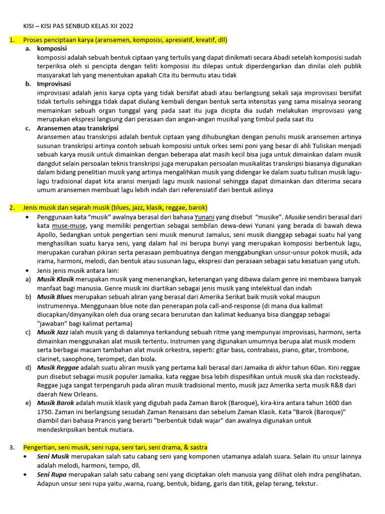 Kisi-Kisi Senbud 12 MD | PDF