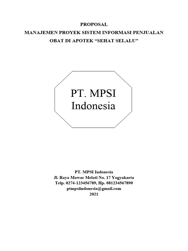 Contoh Proposal Proyek SI | PDF