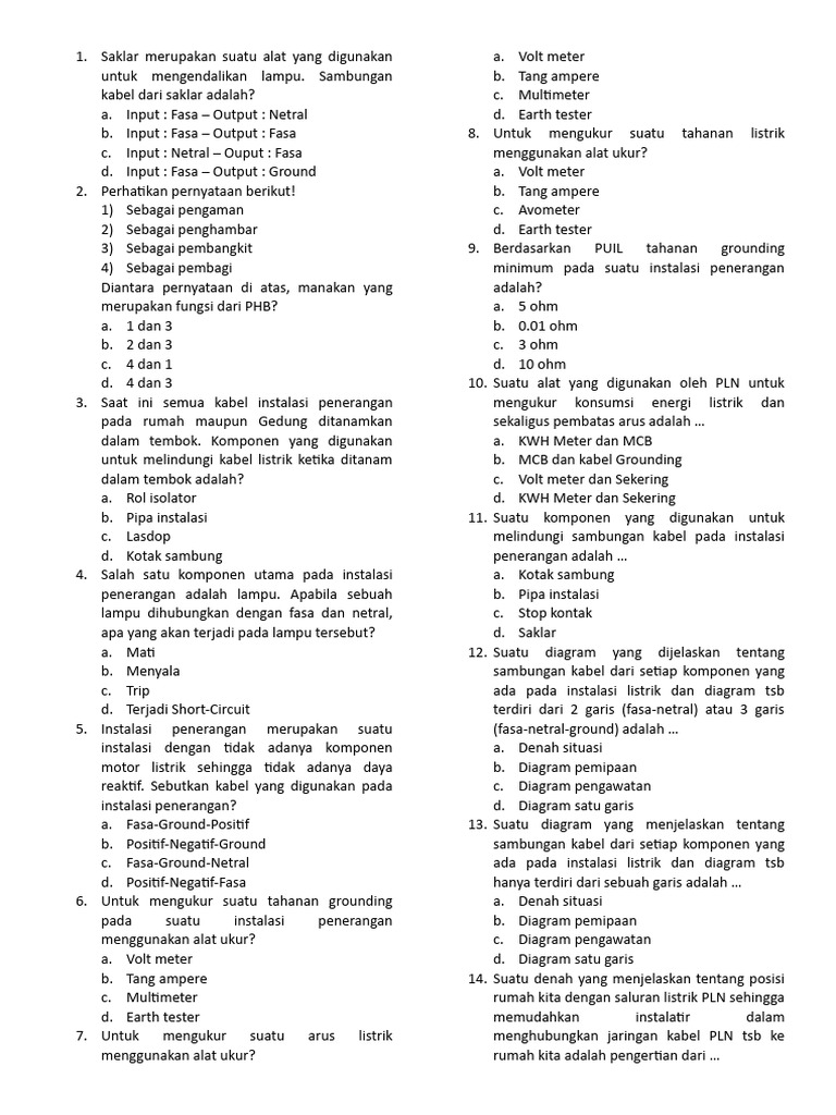 Soal TKB BUMN PLN | PDF | Sains & Matematika | Komputer