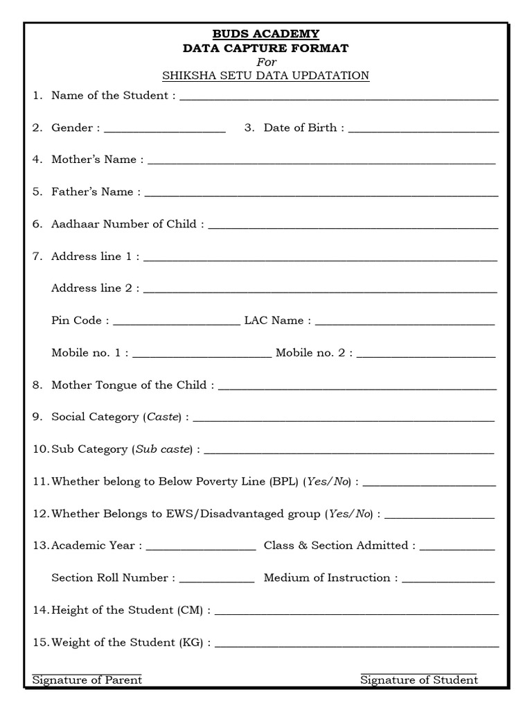 Form For Shiksha Setu Axom | PDF