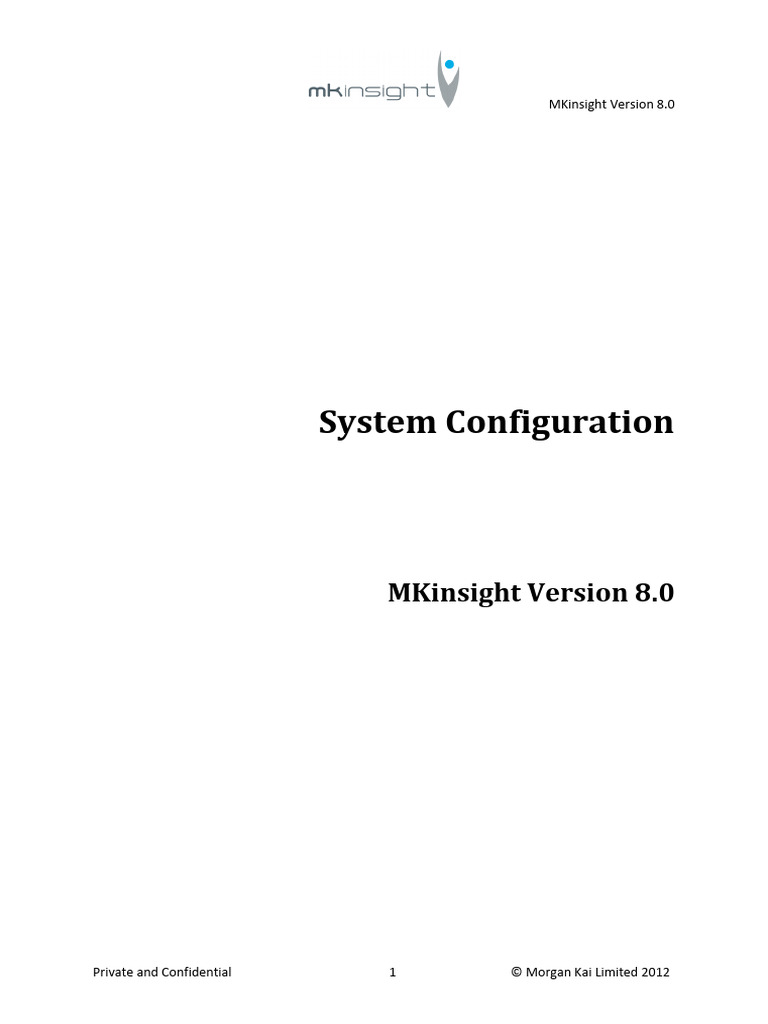 MKinsight 8.0 System Configuration Guide | PDF | Audit | Risk
