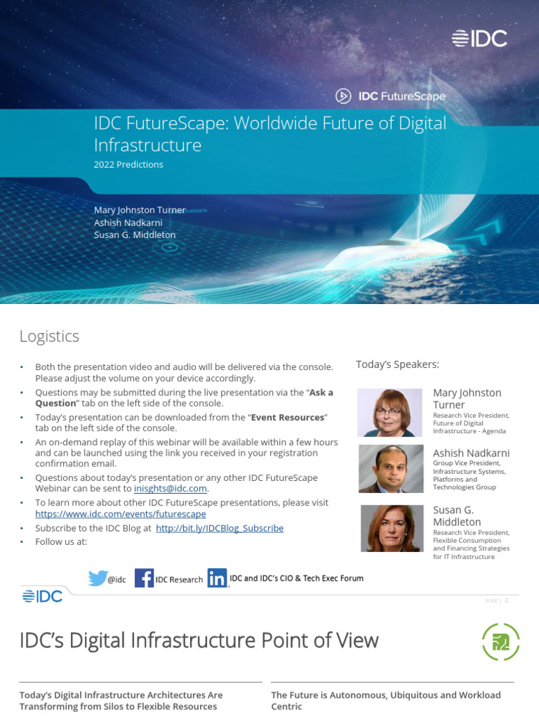 IDC - Worldwide Future of Digital Infrastructure 2022 Predictions | PDF