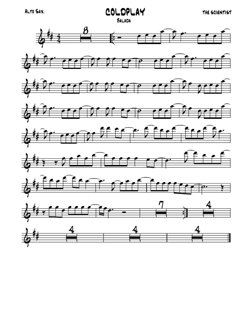 COLDPLAY - Alto Sax. | PDF