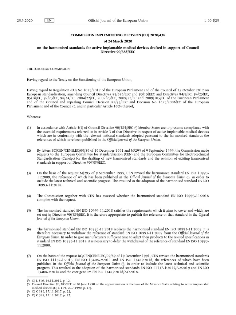 EN Standards Implantable MDD | PDF