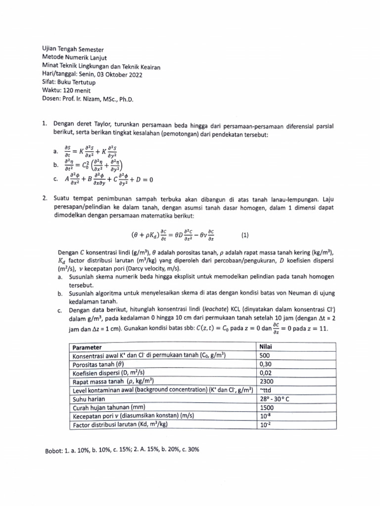UTS Metode Numerik 2022 | PDF | Sains & Matematika | Metode & Bahan Ajar