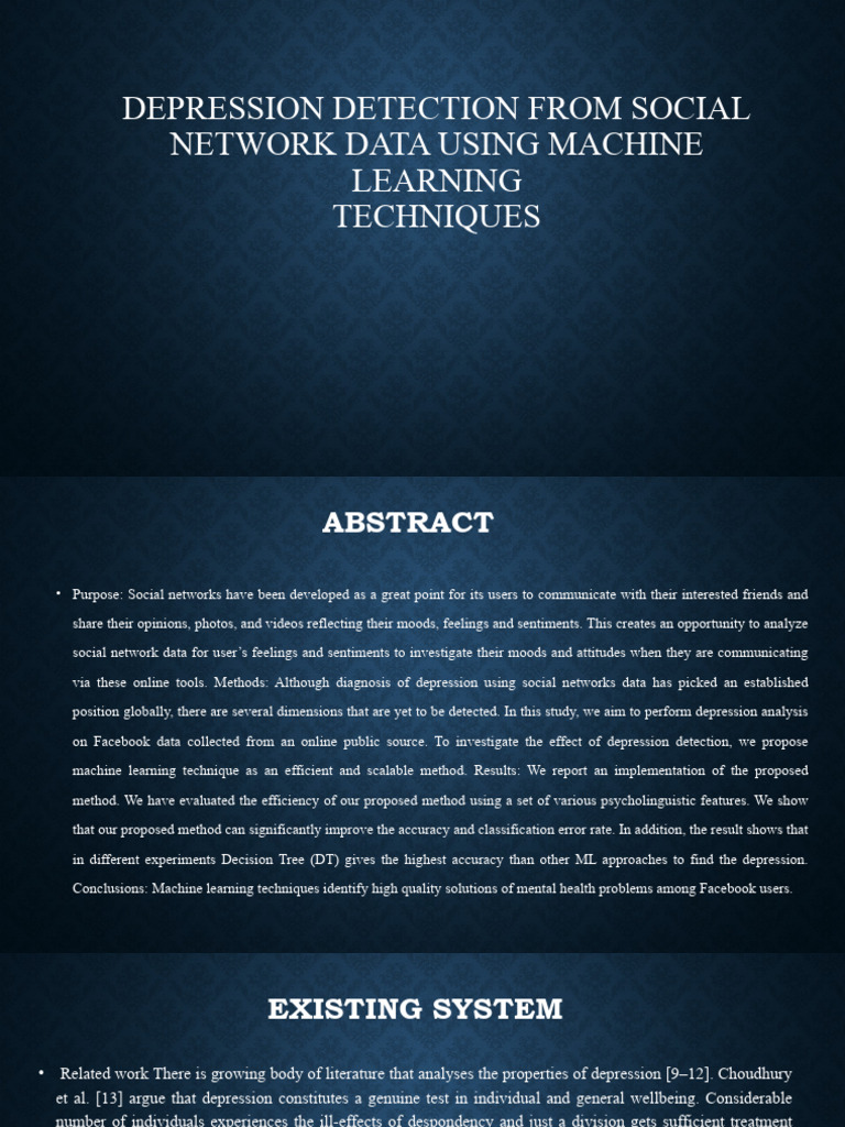 Depression Detection From Social Pdf Machine Learning Social Media