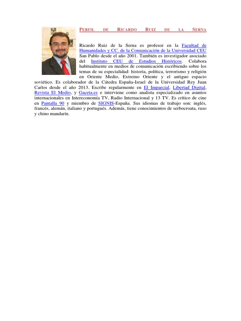CV Ricardo Ruiz de La Serna | PDF